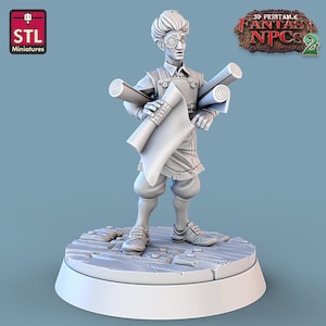 Cartographer's Npc Set | Tabletop Scale | D&D Ttrpg Miniature | Stl ...