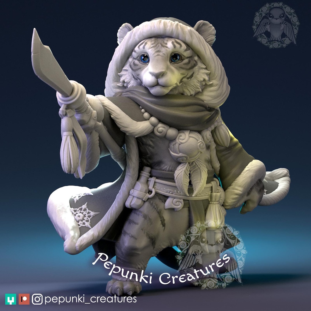 Tiger Warrior Swordsman | Tabletop or Display Scale | D&D Humblewood ...