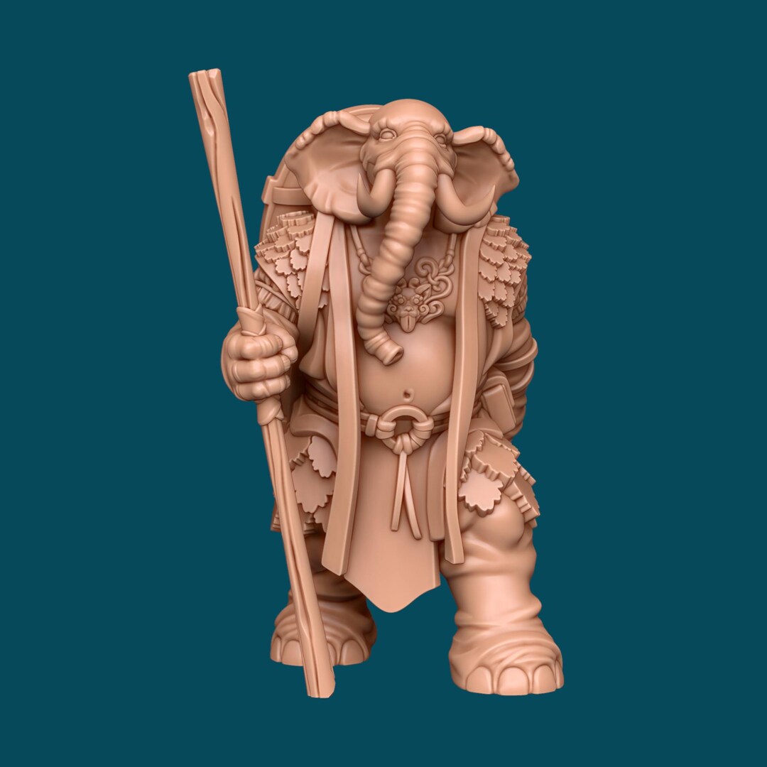 Seran, a Loxodon Druid | D&D TTRPG Miniature | Awkward Penguin Minis - Etsy