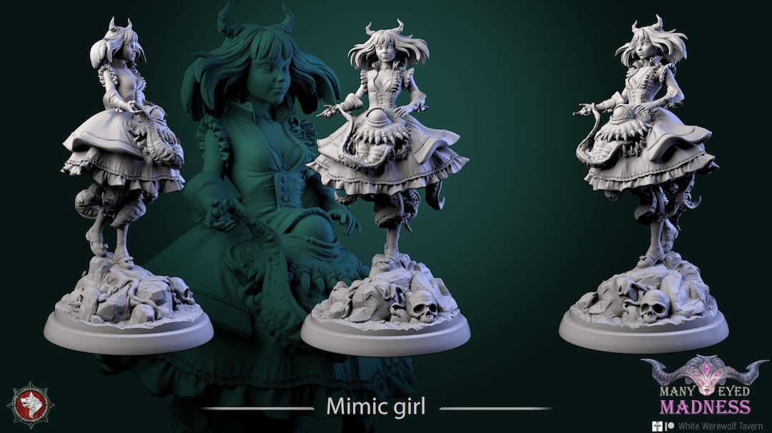 Mimic Girl | Tabletop Scale | Ttrpg D&D Miniature | White Werewolf ...