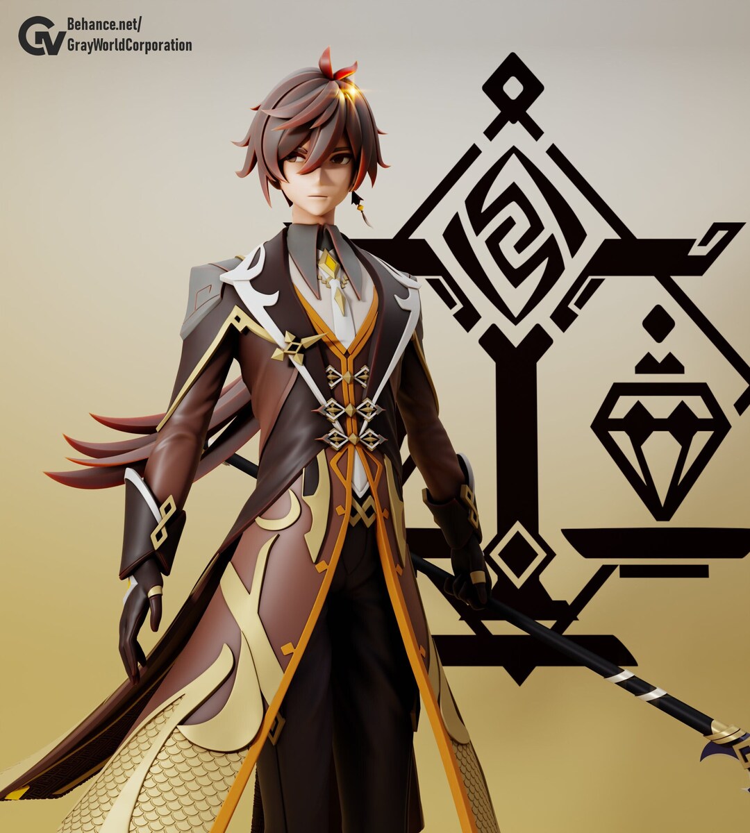 Zhongli | Resin Garage Kit Sculpture Anime Video Game Fan Art Statue ...