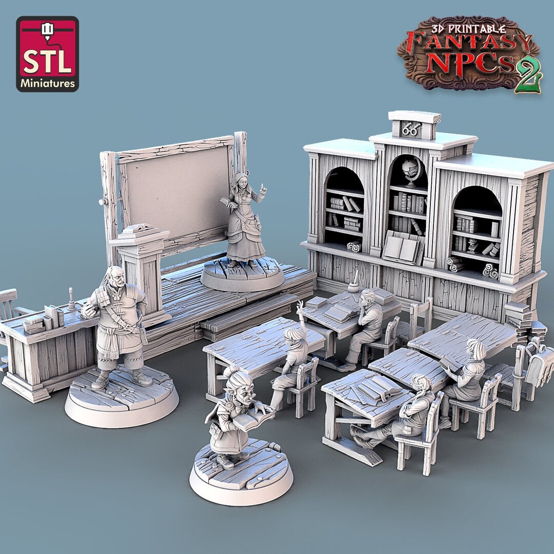Classroom Npc Set | Tabletop Scale | D&D Ttrpg Miniature | Stl ...