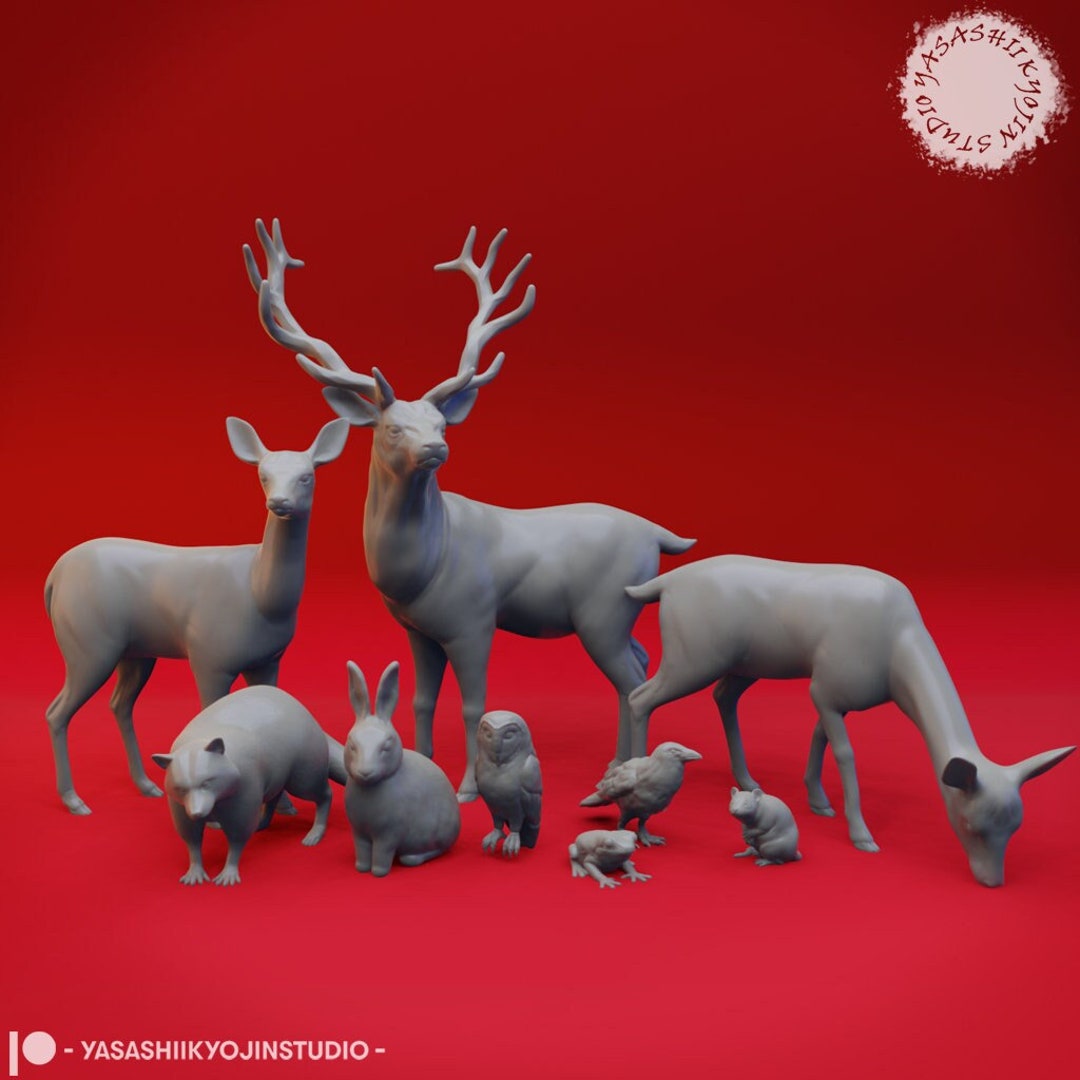 Animal Set | TTRPG Scatter Miniature | Yasashii Kyojin Studio | 3D ...