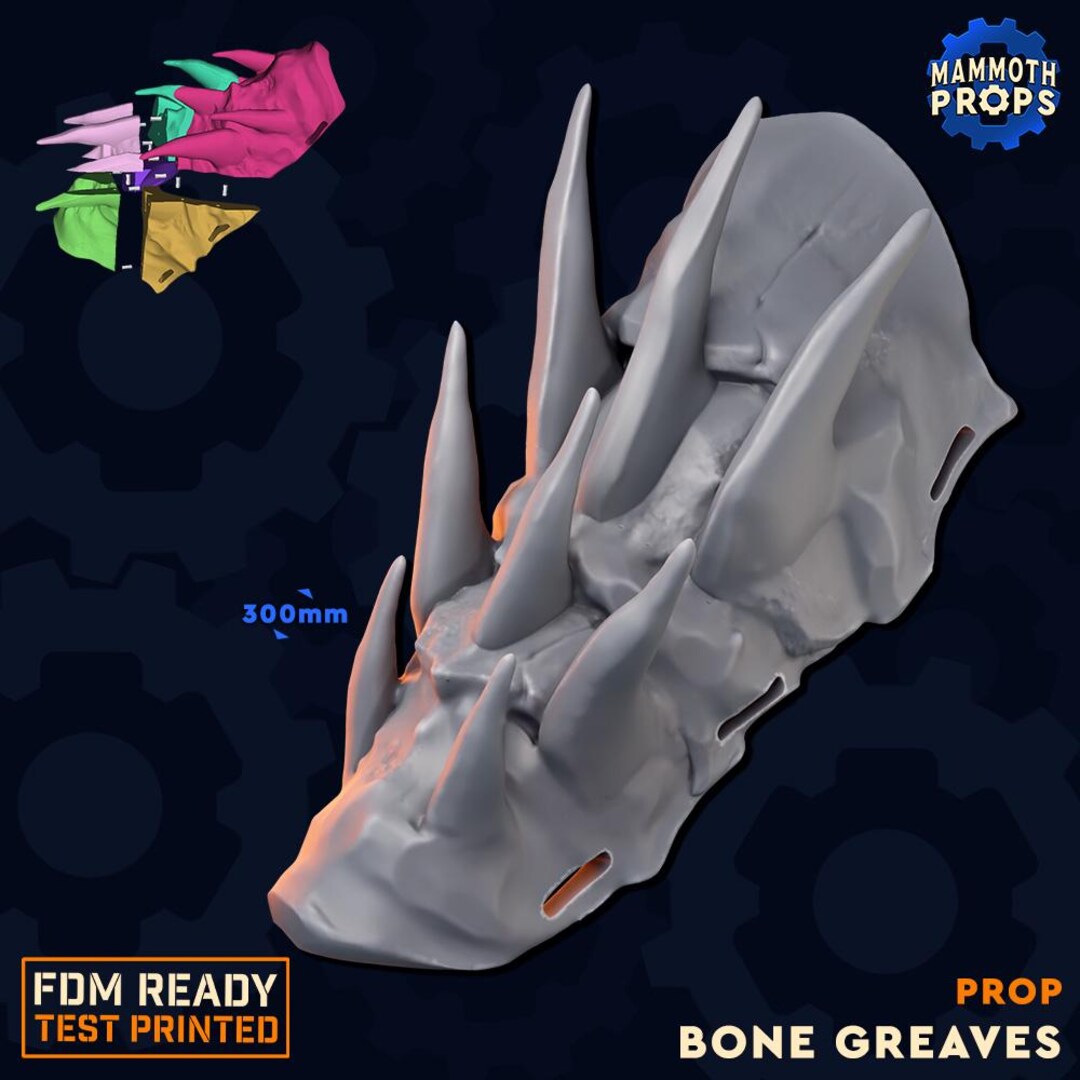 Bone Greaves | D&D Lifesize Ttrpg Larp Gaming Prop | Mammoth Props | 3D ...