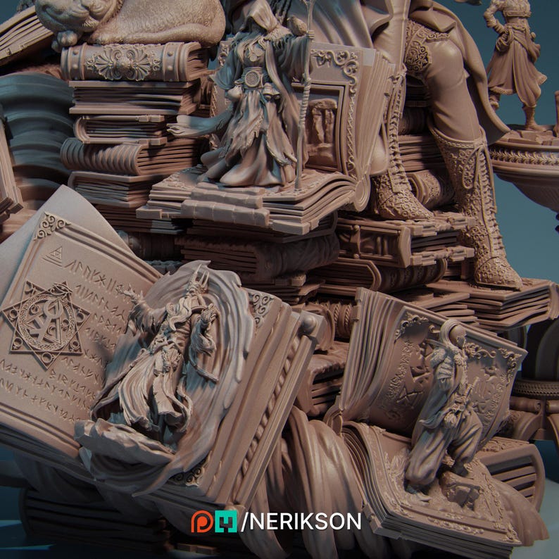 Orinthia the Magical Librarian | Garage Resin Kit Statue | D&D TTRPG ...