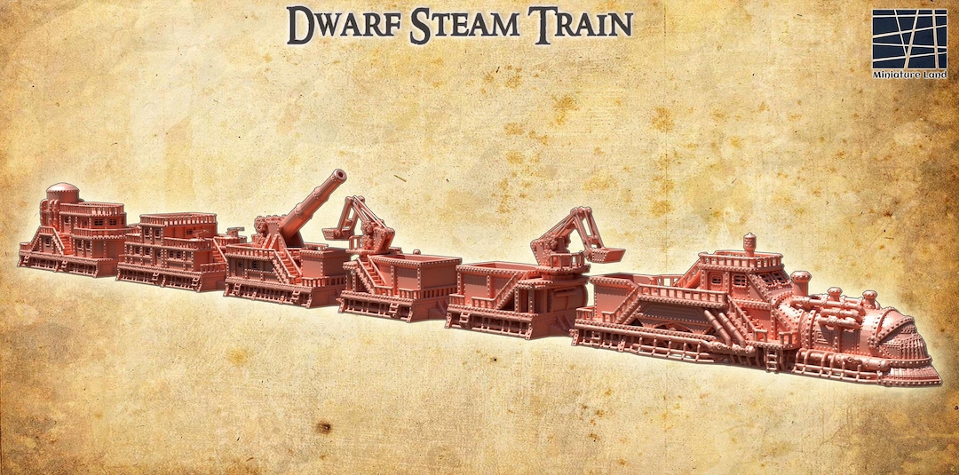Dwarf Steam Train | 28mm Scale Model Terrain | D&D TTRPG Playable 3D ...