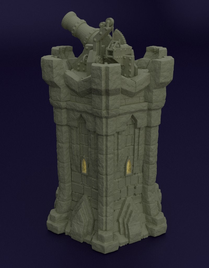 Dwarf Bombard Tower | D&D TTRPG Playable 3D Printed Building Terrain ...