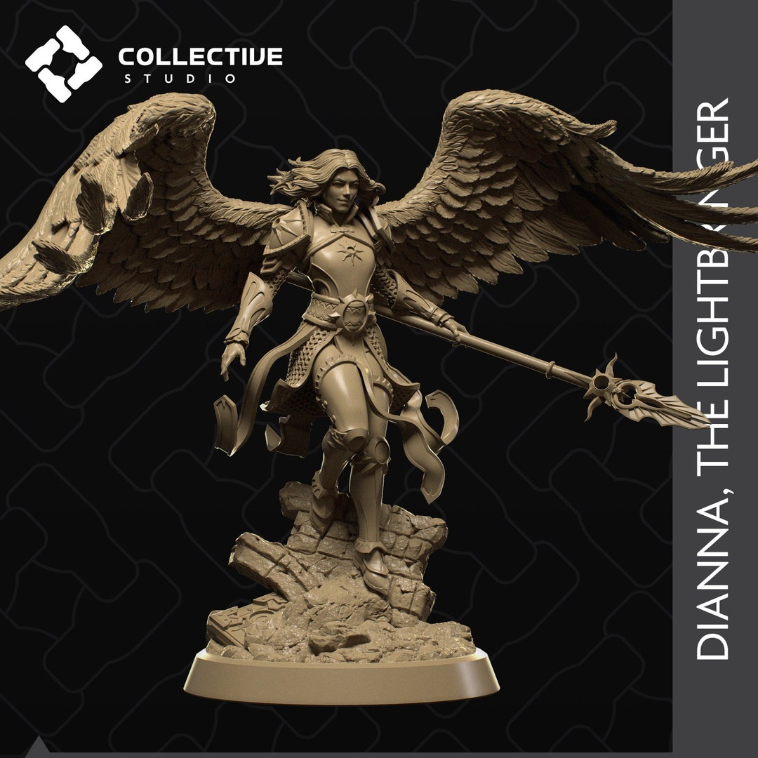 Dianna, the Lightbringer Angel Aasimar Paladin | Tabletop Gaming Mini ...