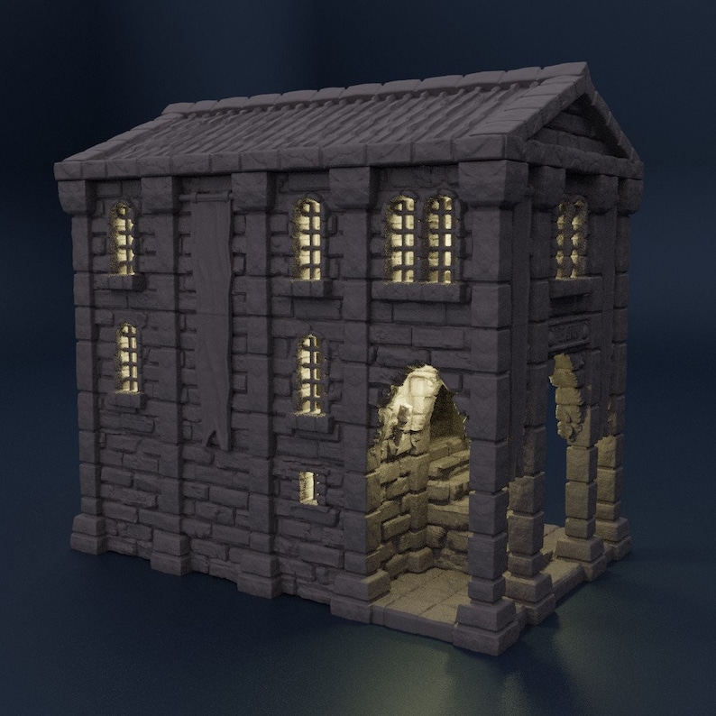 Medieval Bank Playable 3D Printed Building Miniatureland - Etsy