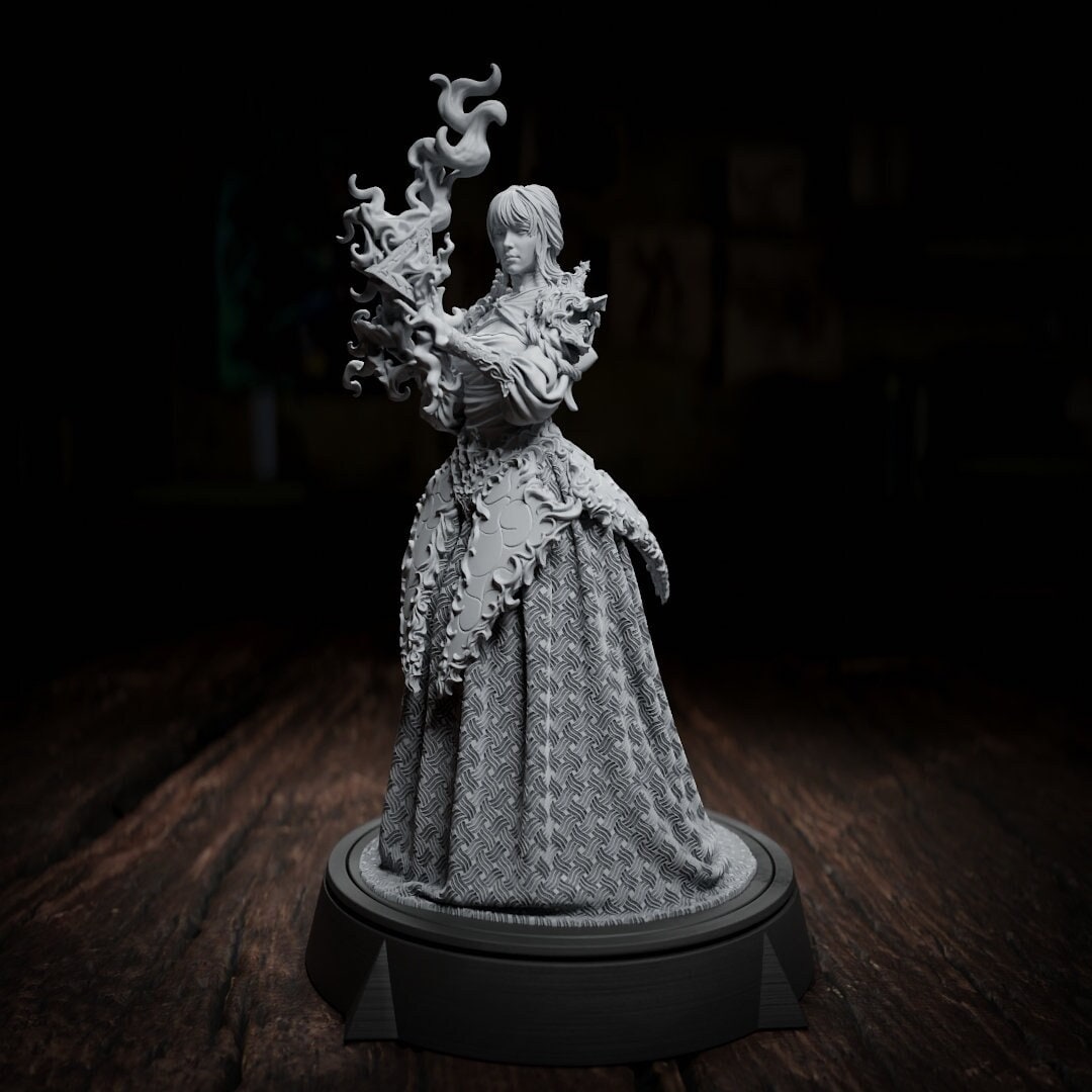 Lorena Jenn, Fire Mage Sorcerer Wizard | Tabletop or Display Scale ...