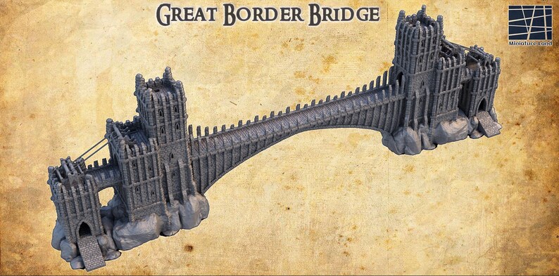 Grand Border Bridge | 28mm Scale Model Terrain | D&D TTRPG Playable 3D ...