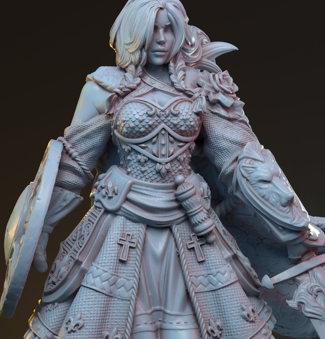 Arthuria, Human Knight Queen | Tabletop Scale | D&D Ttrpg Miniature ...
