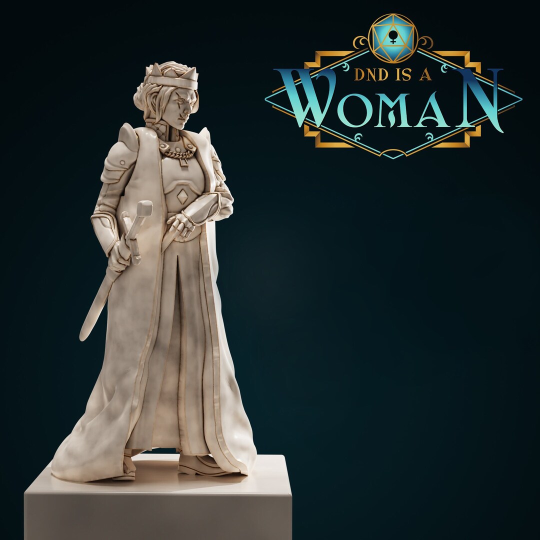 Human Warrior Queen TABLETOP SCALE TTRPG Miniature the Printing Goes ...