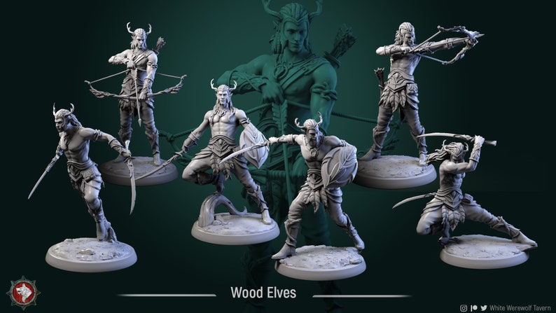 Wood Elves | TABLETOP SCALE | TTRPG Miniature | White Werewolf Tavern ...