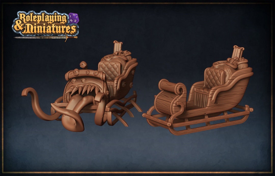 Christmas Sleigh Mimic TTRPG D&D Miniature Roleplaying Miniatures ...