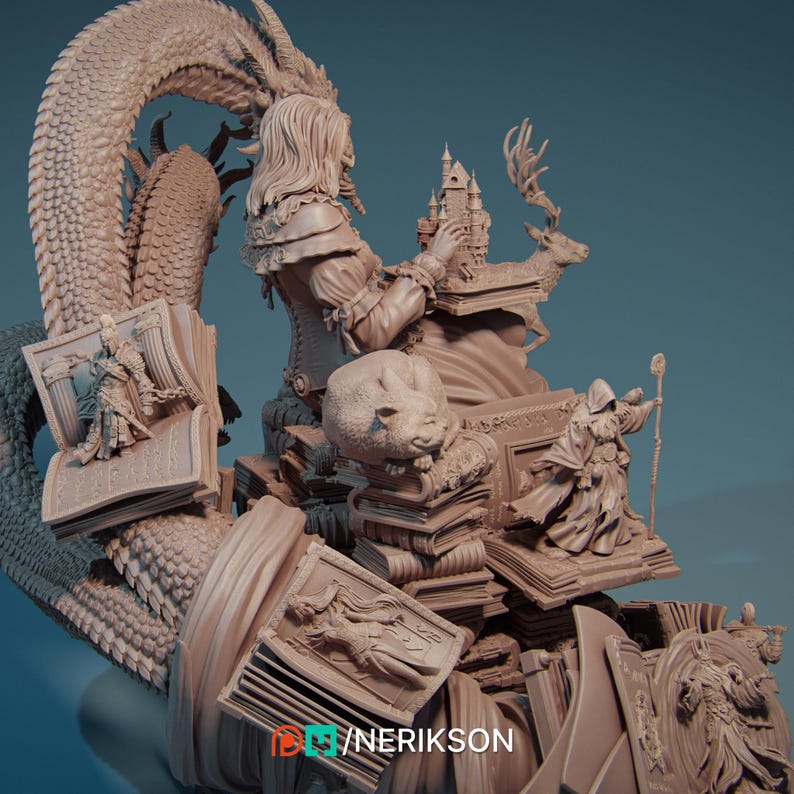 Orinthia the Magical Librarian | Garage Resin Kit Statue | D&D TTRPG ...