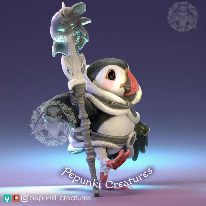 Puffin Hunter | Tabletop or Display Scale | D&D Humblewood TTRPG Bird ...
