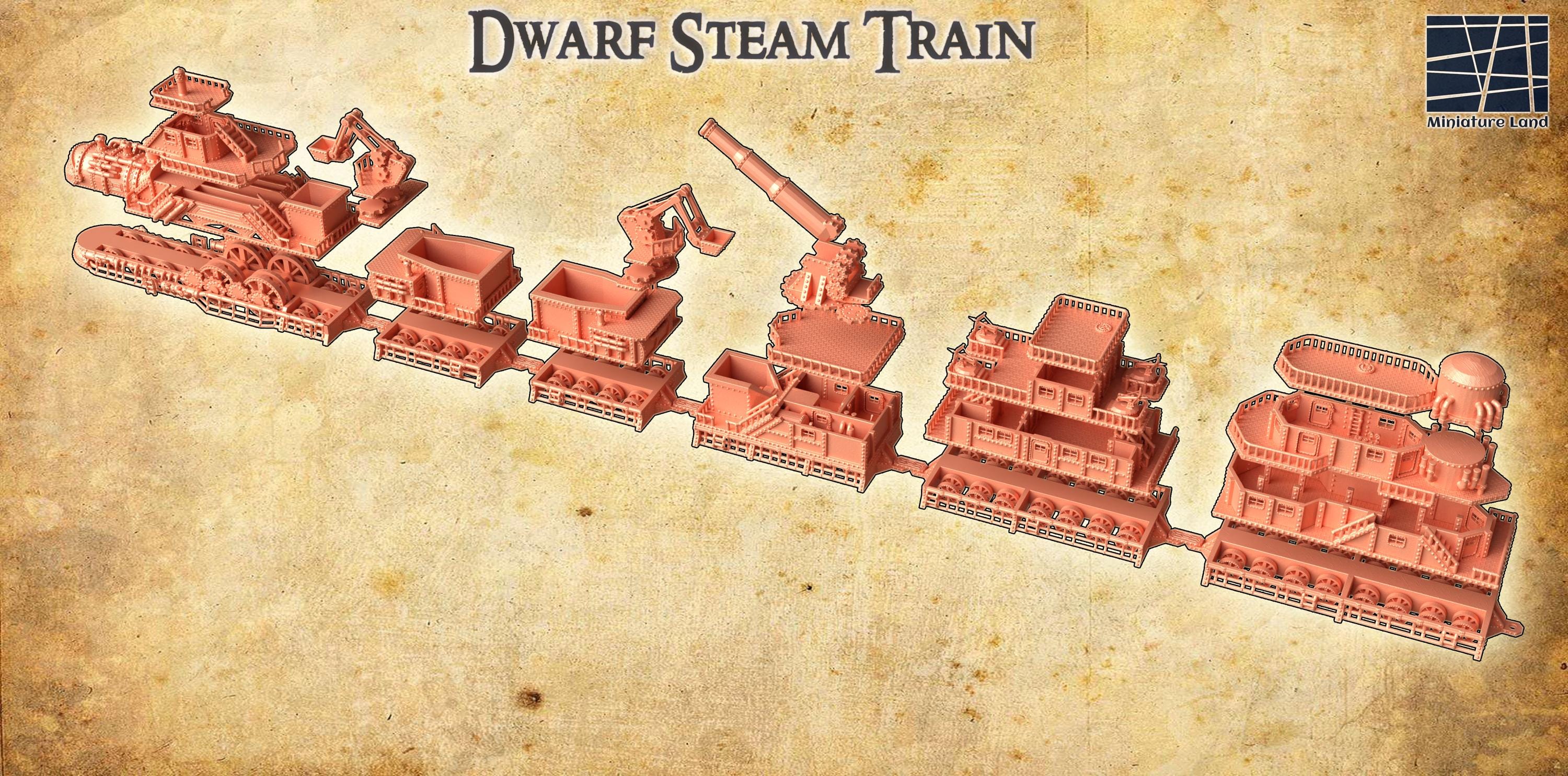 Dwarf Steam Train | 28mm Scale Model Terrain | D&D TTRPG Playable 3D ...