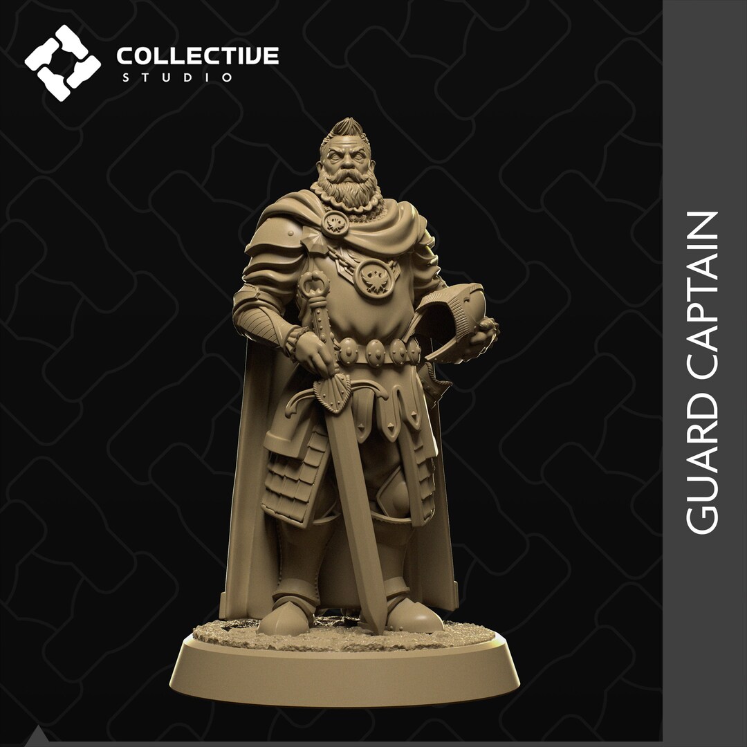Guard Captain TABLETOP SCALE D&D TTRPG Miniature Collective Studio ...