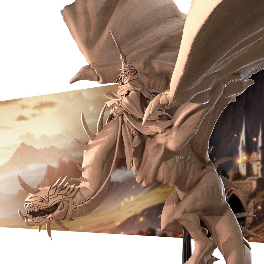 Bullet Rings, Witch King Mounted TABLETOP SCALE D&D TTRPG Miniature ...