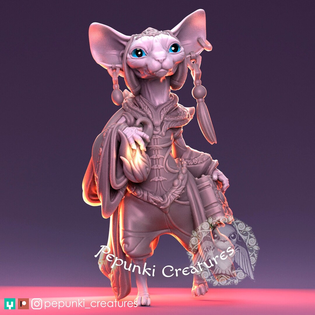 Cat Sphinx | Tabletop or Display Scale | D&D Humblewood TTRPG Miniature ...