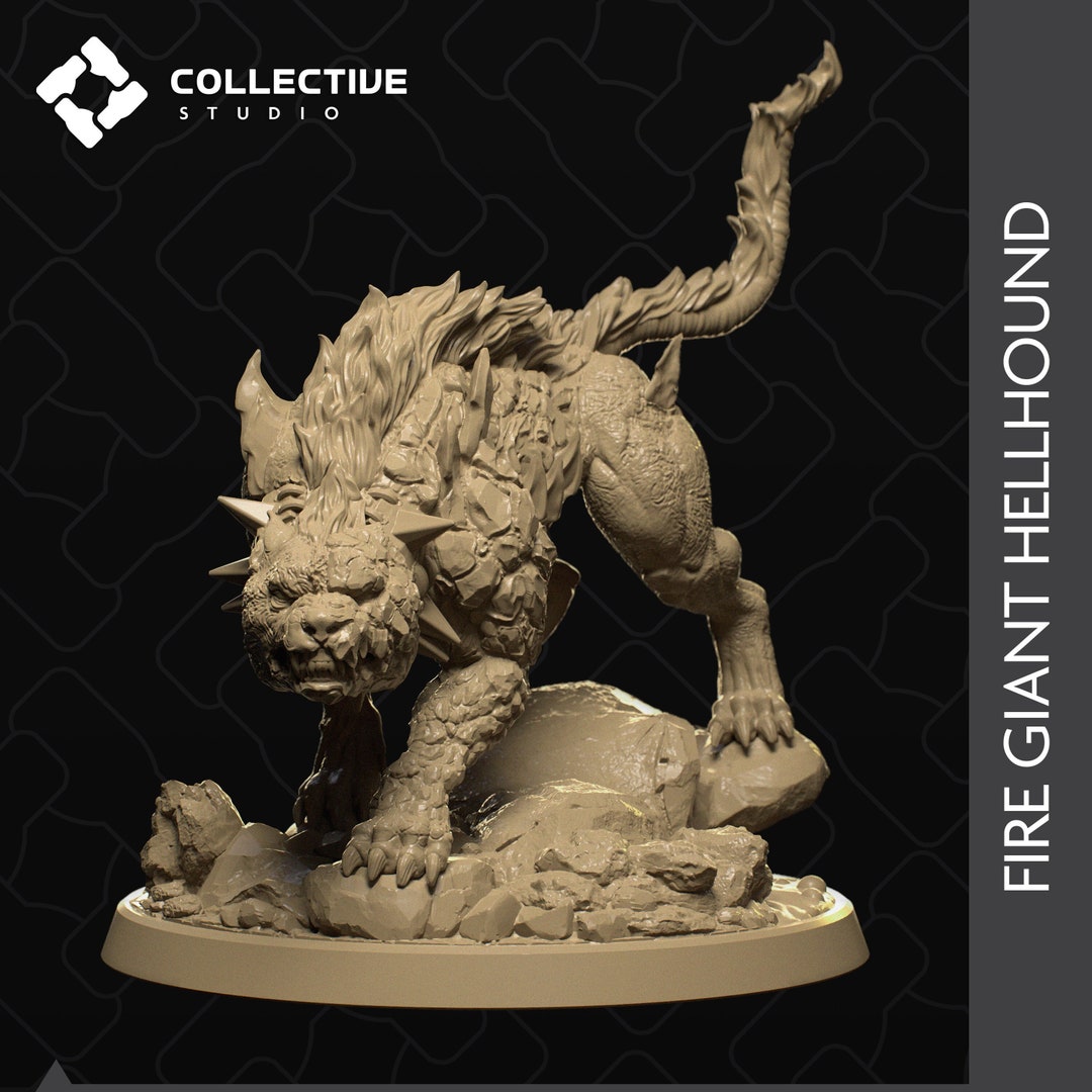 Fire Giant Hell Hound TABLETOP SCALE TTRPG Miniature - Etsy