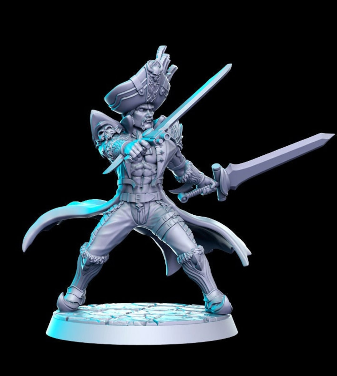 Cervantes, Pirate Swashbuckler TTRPG Miniature Tabletop Scale RN ...