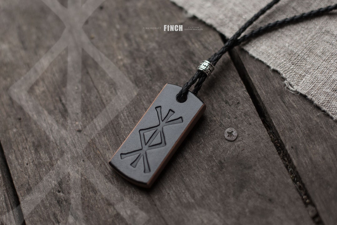 Pendant With the Protection Rune. Double-sided. Natural Leather ...