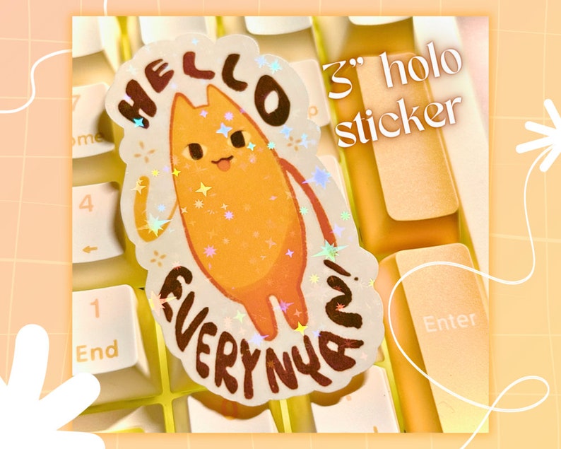 Hello Everynyan 3 Holographic Sticker Azumanga Daioh - Etsy