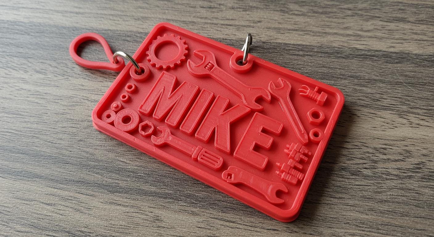 Custom Mechanic Key Chain Name Tag | Auto Tools Tag | Personalized 3D ...