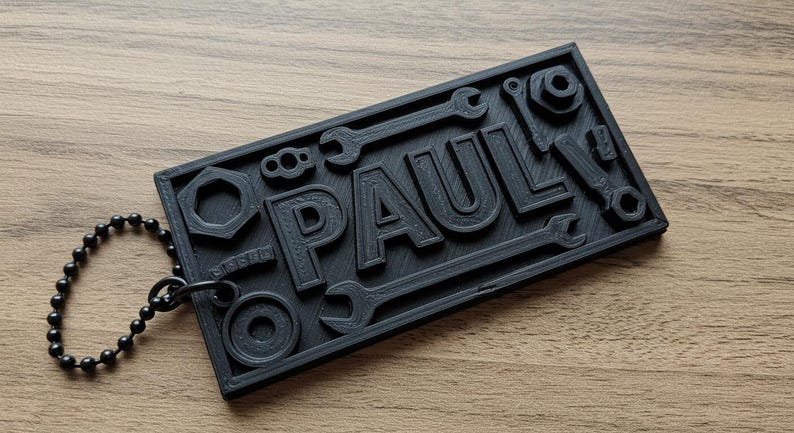 Custom Mechanic Key Chain Name Tag | Auto Tools Tag | Personalized 3D ...