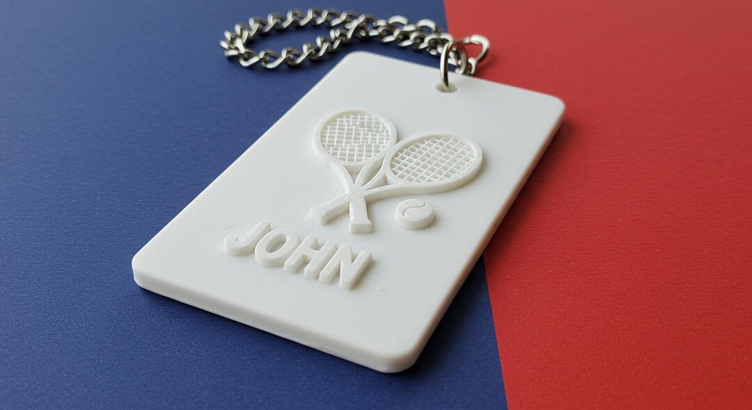 Custom Tennis Key Chain Name Tag | Court Ace Tag | Personalized 3D ...