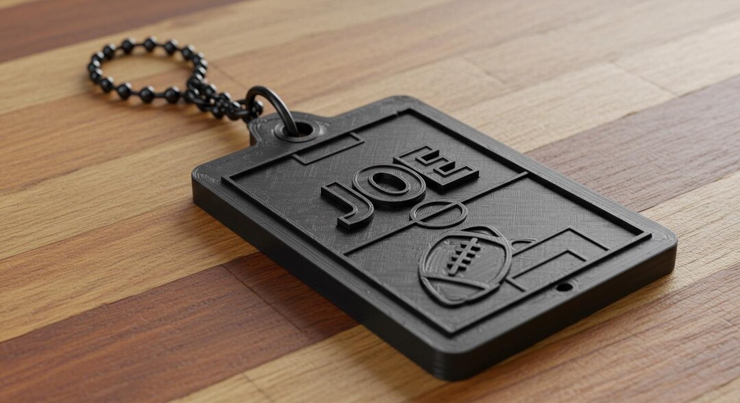 Custom Football Key Chain Name Tag | Gridiron Tag | Personalized 3D ...