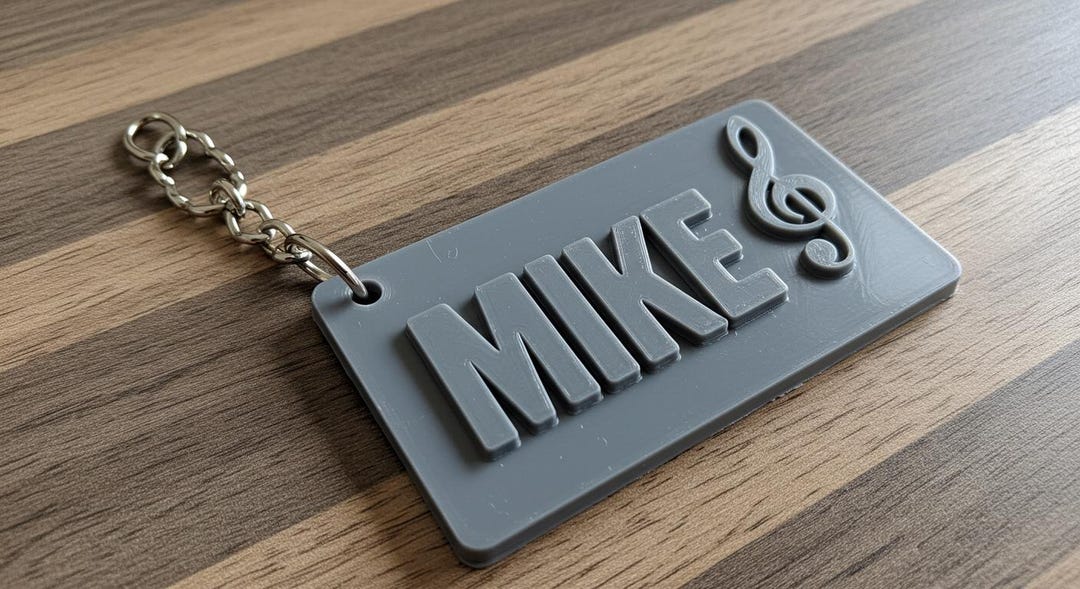 Custom Music Note Key Chain Name Tag | Musician Style Tag ...