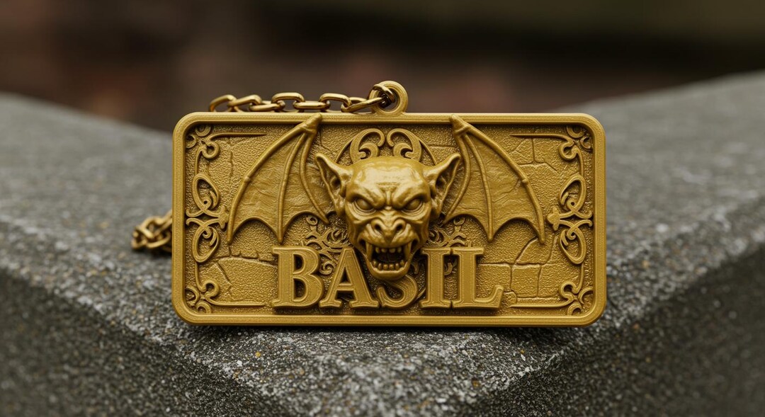 Custom Gargoyle Key Chain Name Tag | Gothic Guardian Grotesque Tag ...