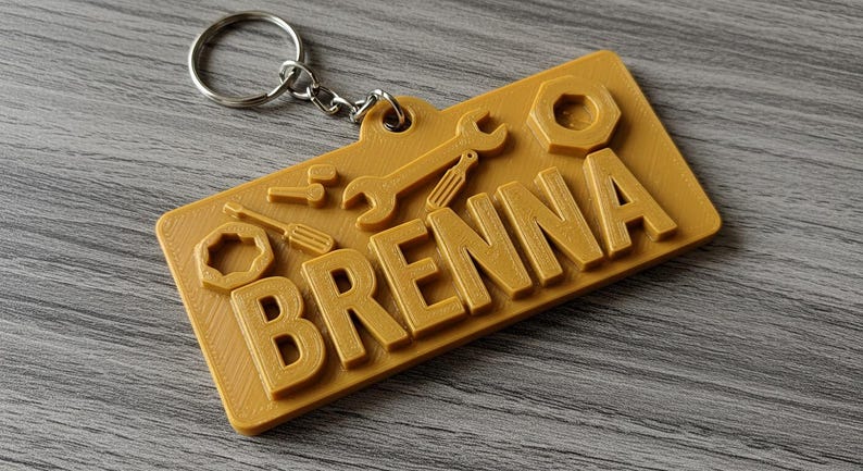 Custom Mechanic Key Chain Name Tag | Auto Tools Tag | Personalized 3D ...