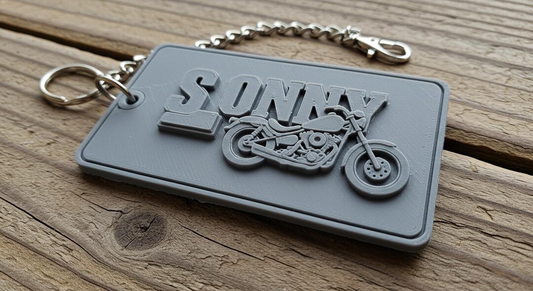 Custom Motorcycle Key Chain Name Tag | Biker Style Rider Tag ...