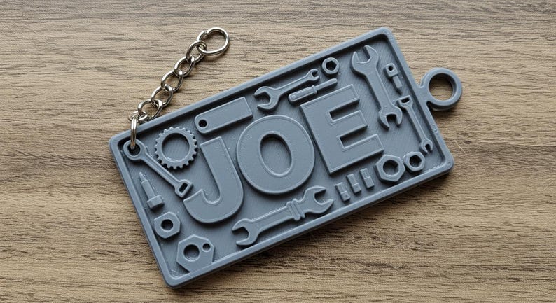 Custom Mechanic Key Chain Name Tag | Auto Tools Tag | Personalized 3D ...