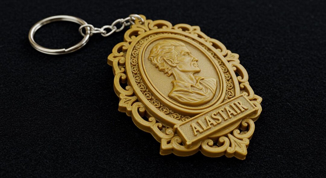 Custom Gothic Cameo Key Chain Name Tag | Victorian Horror Silhouette ...