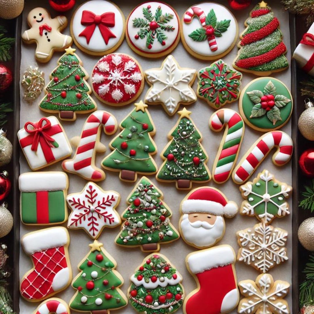 Assorted Christmas Cookies One Dozen - Etsy UK