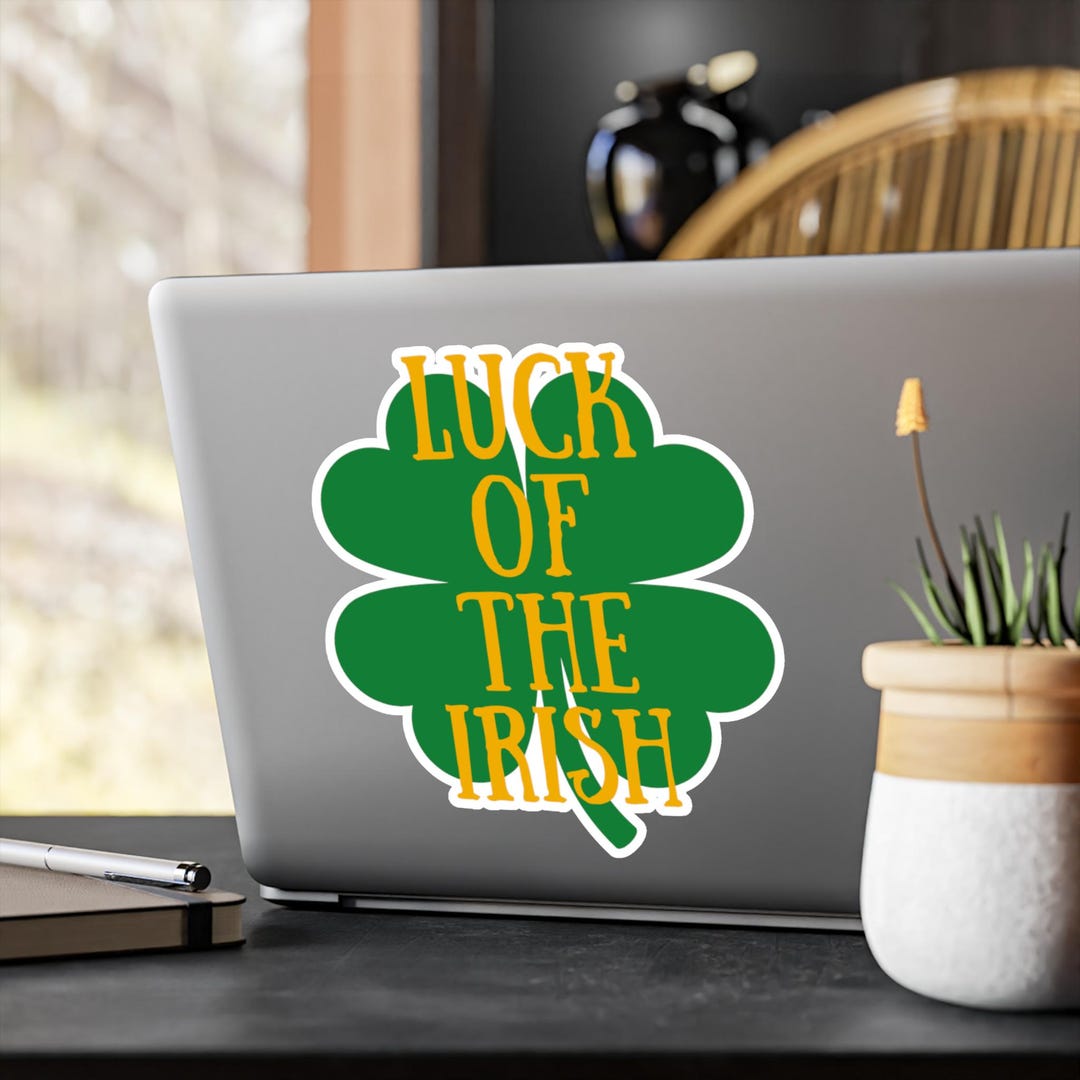 Luck of the Irish Vinyl Decals for St. Patrick's Day, Shamrock Stickers ...