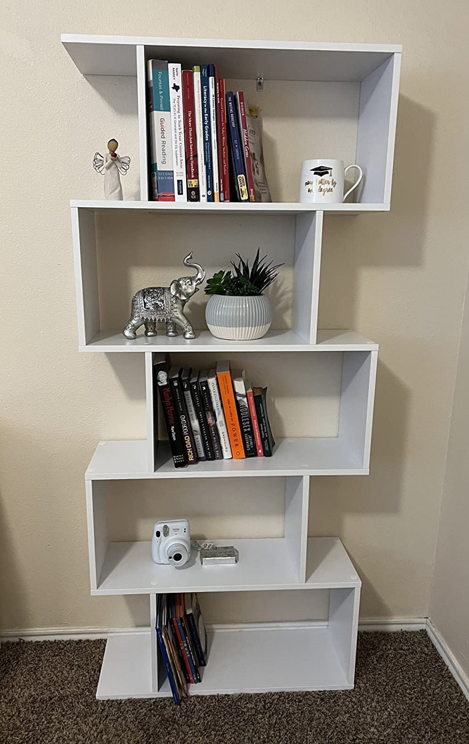 Modern Bookcase Display Unit Freestanding Rustic Bookshelf - Etsy