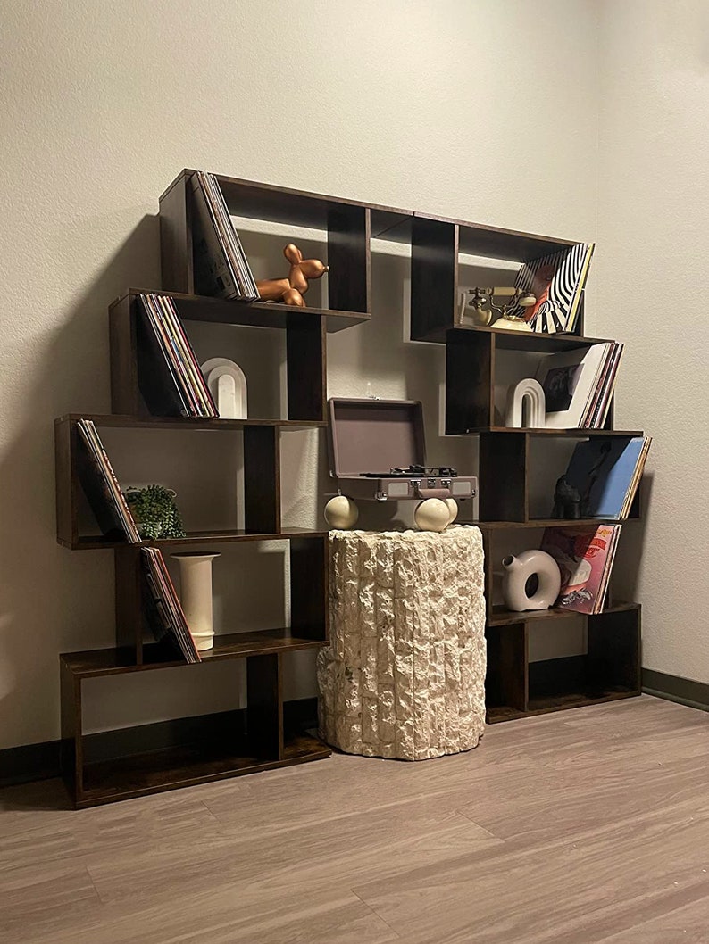 Modern Bookcase Display Unit Freestanding Rustic Bookshelf - Etsy