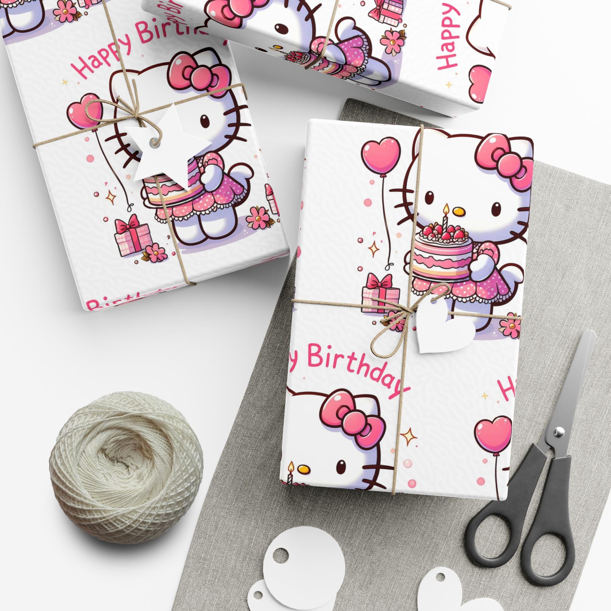 Hello Kitty Gift Wrap Papers Kawaii Wrapping Paper Wrapping Paper Sheet ...