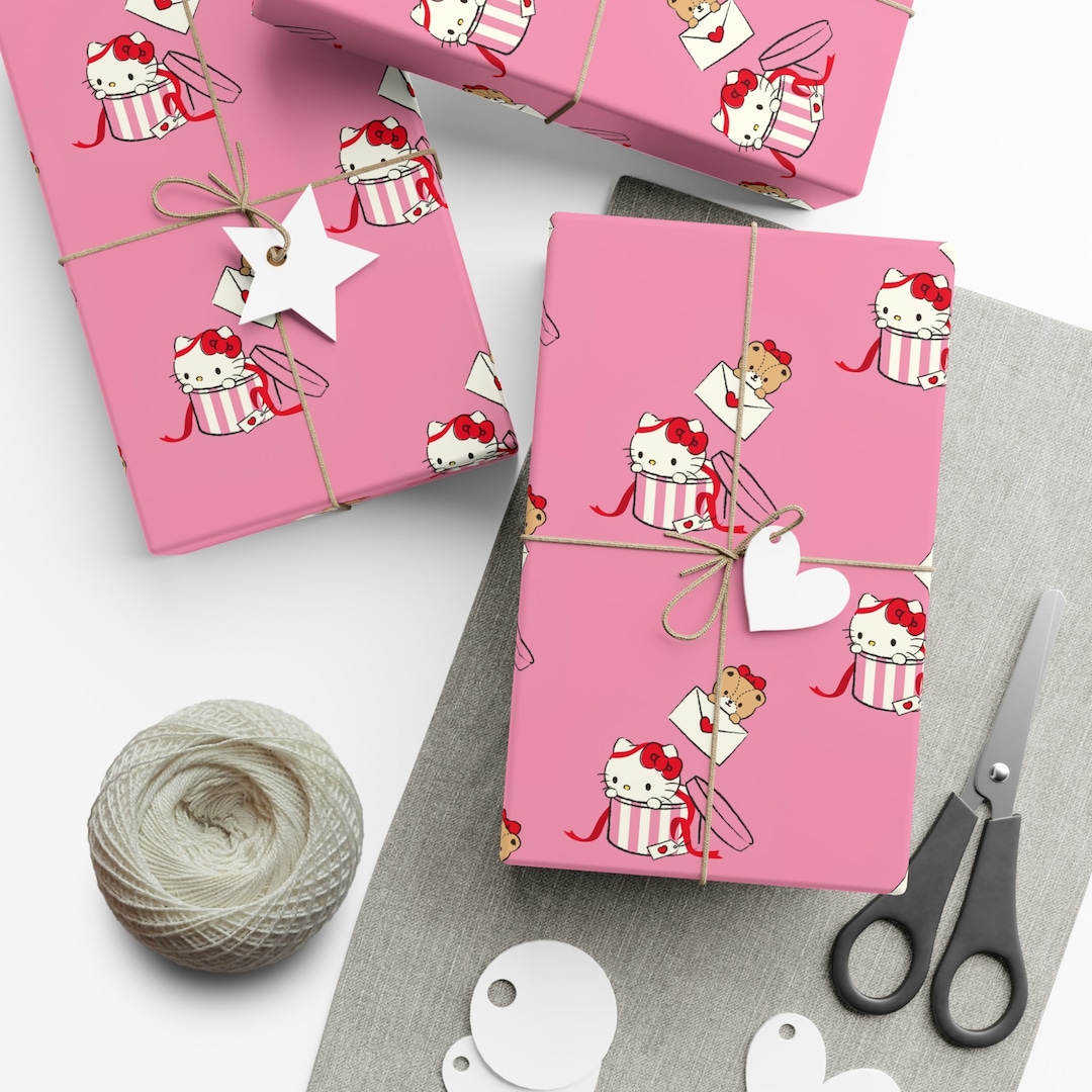 Hello Kitty Gift Wrap Papers Kawaii Wrapping Paper Wrapping Paper Sheet ...