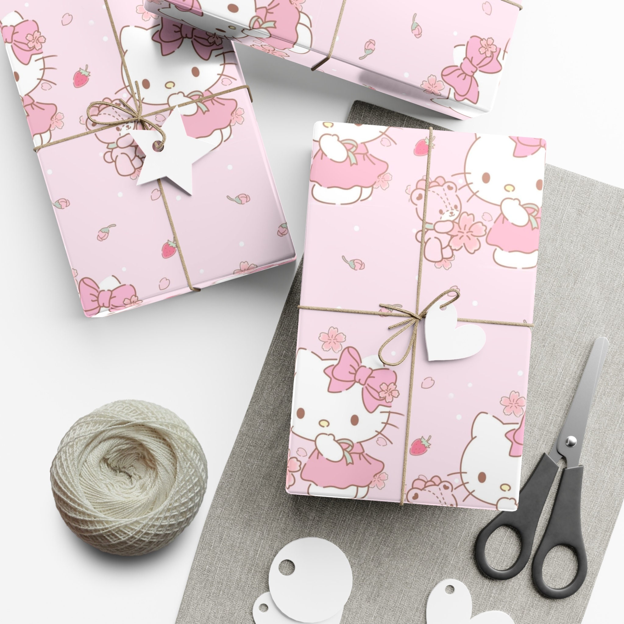 Hello Kitty Gift Wrap Papers Kawaii Wrapping Paper Wrapping Paper Sheet ...