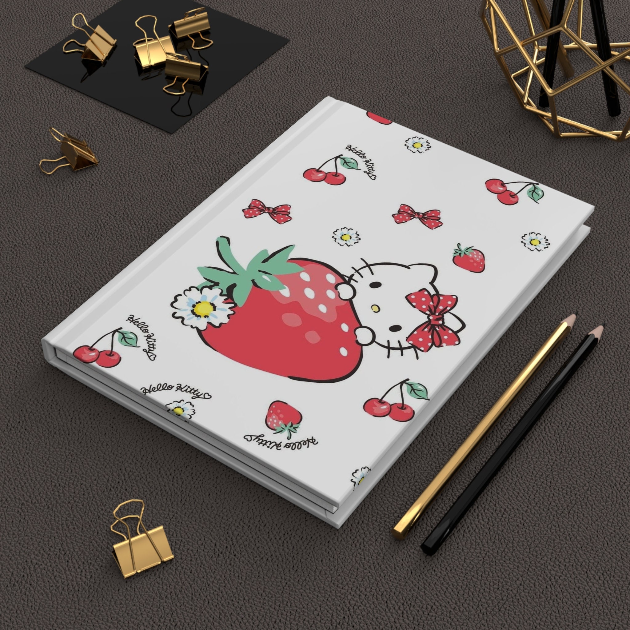 Hello Kitty Hardcover Journal Matte Cat Notebook Kawaii Notebook ...