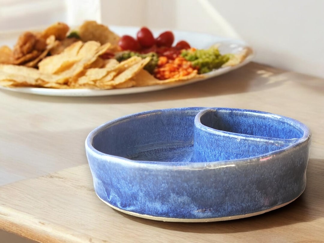 Hand Made Pottery Chip and Dip Bowl -ceramic Individual Snack Size Chip ...