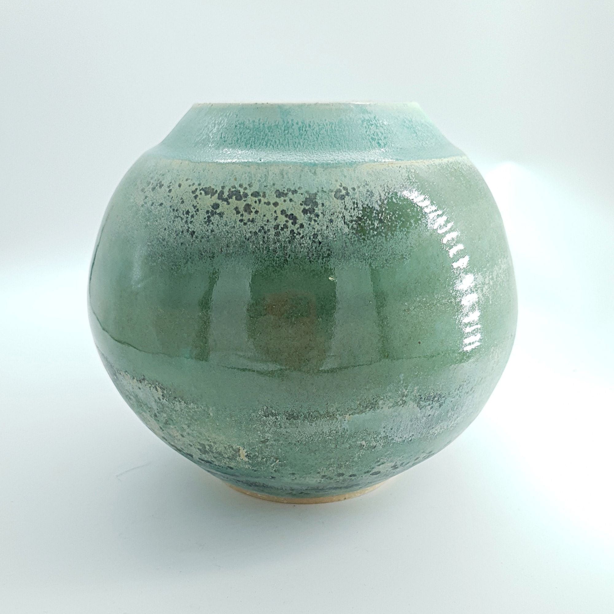 Hand-made Pottery Moon Jar Ceramic Round Vase in Mottled - Etsy