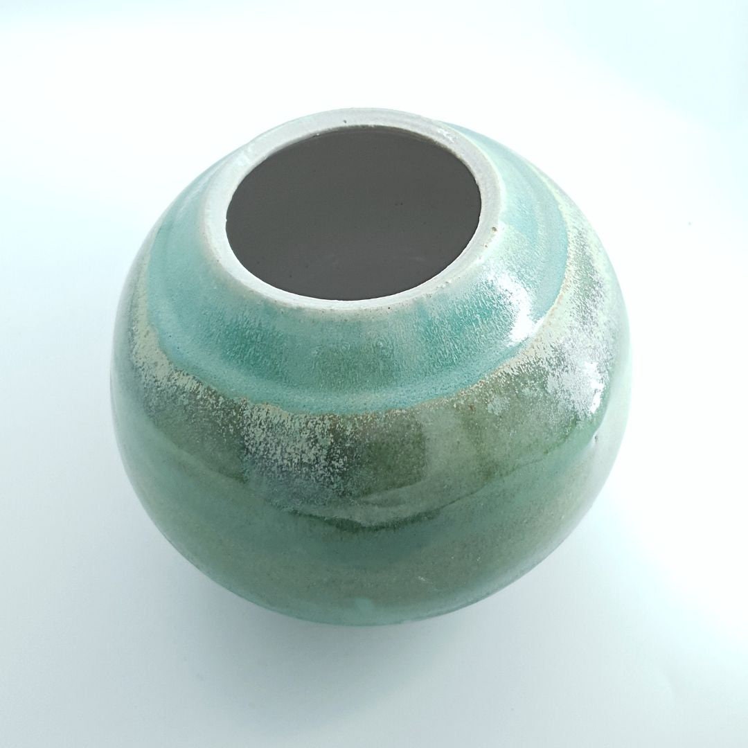 Hand-made Pottery Moon Jar Ceramic Round Vase in Mottled - Etsy